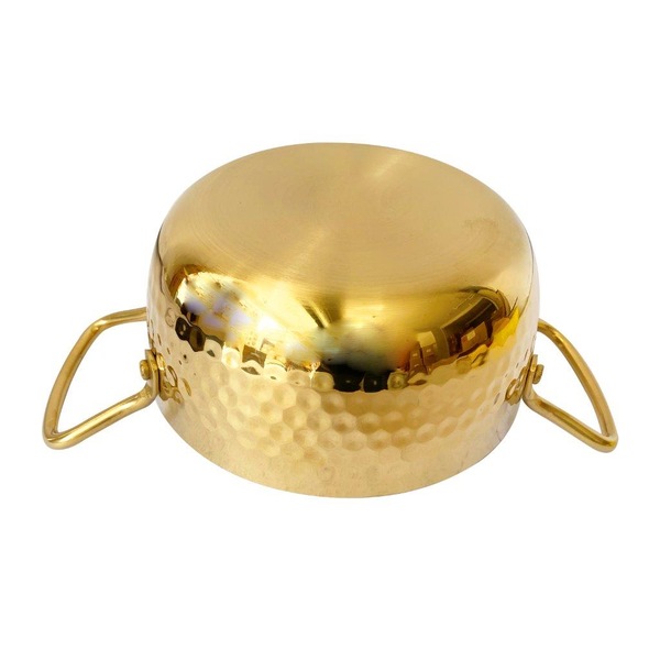 Buy Gold Plated Stainless Steel Hammered Karahi Pot 20 cm - MyDeal ...