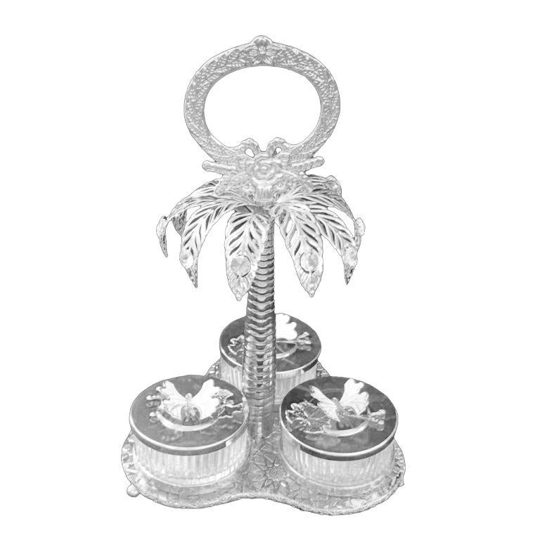 Buy Palm Tree Metal Candy Jar Set of 3 Pcs - MyDeal Australia