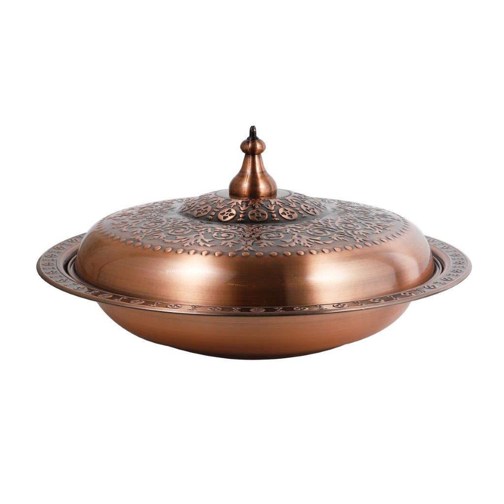 Buy Stainless Steel Copper Plated Biryani Plate with Lid 36 cm - MyDeal ...