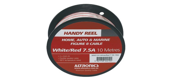 Buy 18AWG White/Red 10m Figure 8 Handy Cable Reel - MyDeal Australia