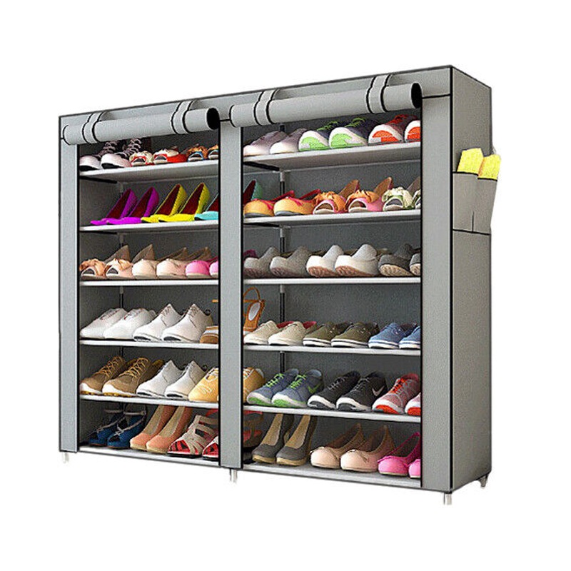 Buy 2 Doors Shoe Rack 36 Pairs Shoes Cabinet Storage Shoe Rack with ...