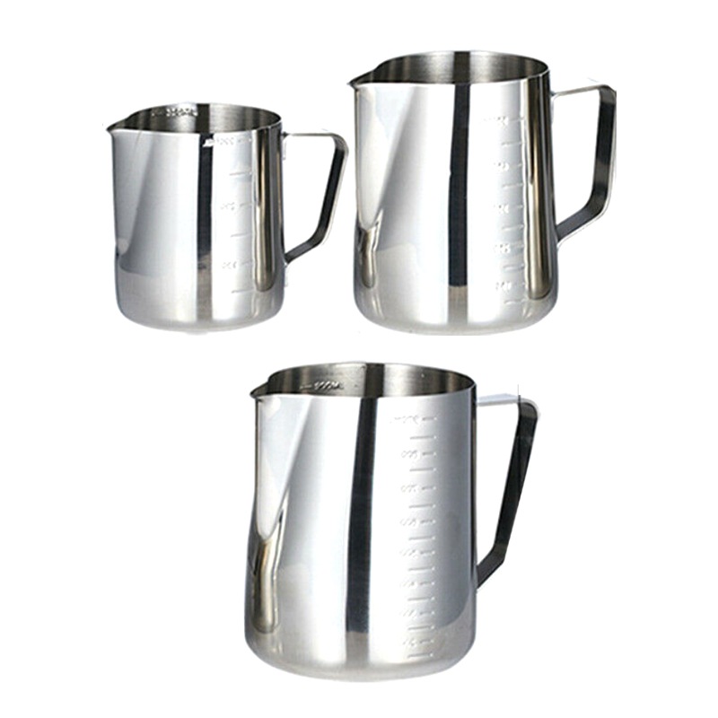 Buy 350ML 550ML 900ML Milk Coffee Pitcher Latte Espresso Frothing Scale Jug Pot Tank Stainless ...