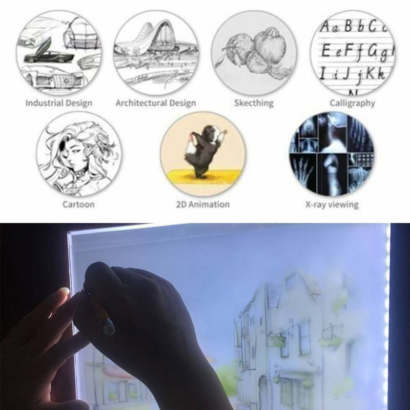 Buy A4 LED Light Box Tracing Drawing Board Art Design Pad Copy Lightbox ...