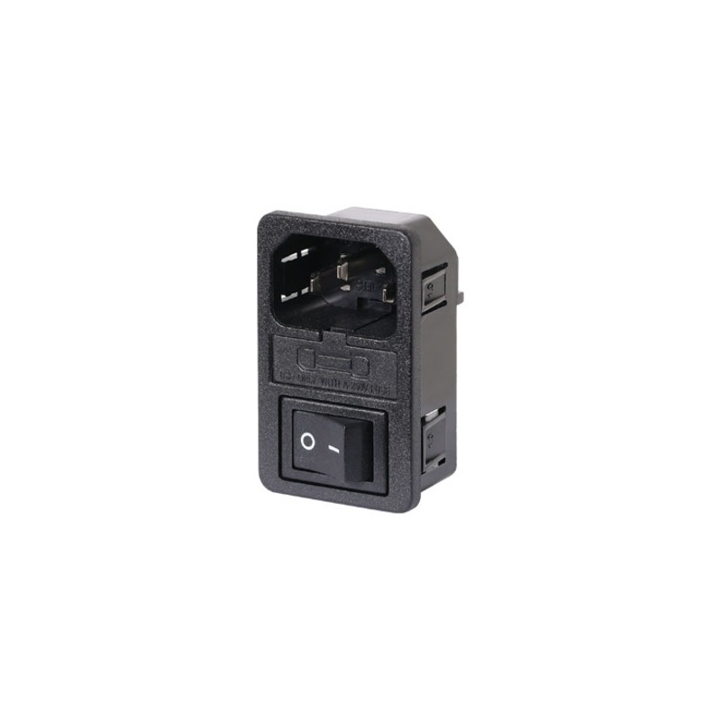 Buy C14 Male Socket Chassis Snap-In Fused Switched 10A IEC - MyDeal