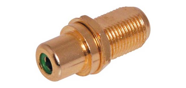 Buy Green RCA To F Type Gold Chassis Mount Connector - MyDeal Australia
