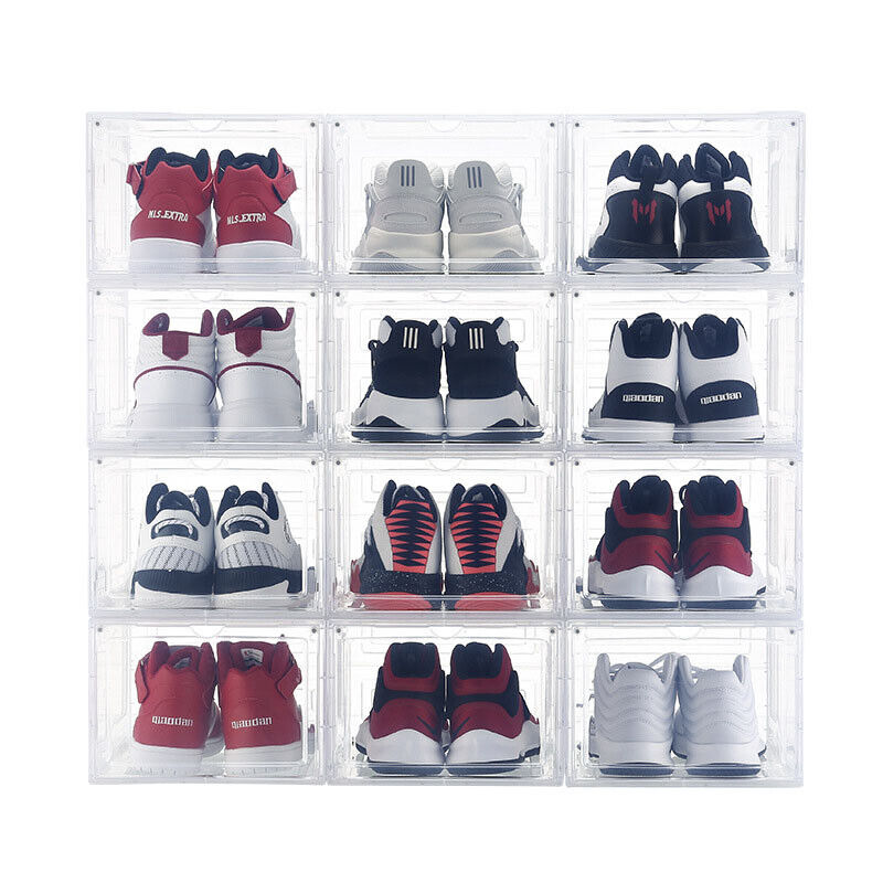Buy Large Shoe Display Cases Box Rack Storage Cabinet Plastic Boxes ...