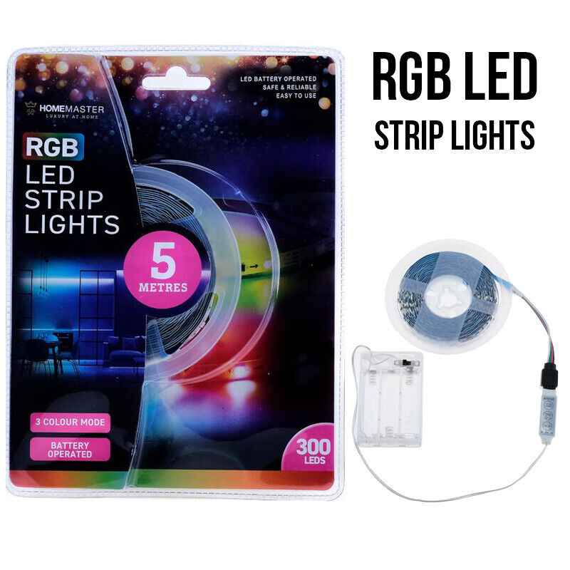Buy RGB LED Strip Light Battery Operated 5m (Requires 3 x AA Batteries ...