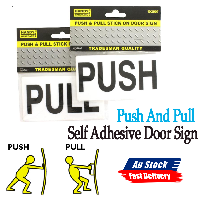 Buy Sign - Stick On Push & Pull - MyDeal Australia