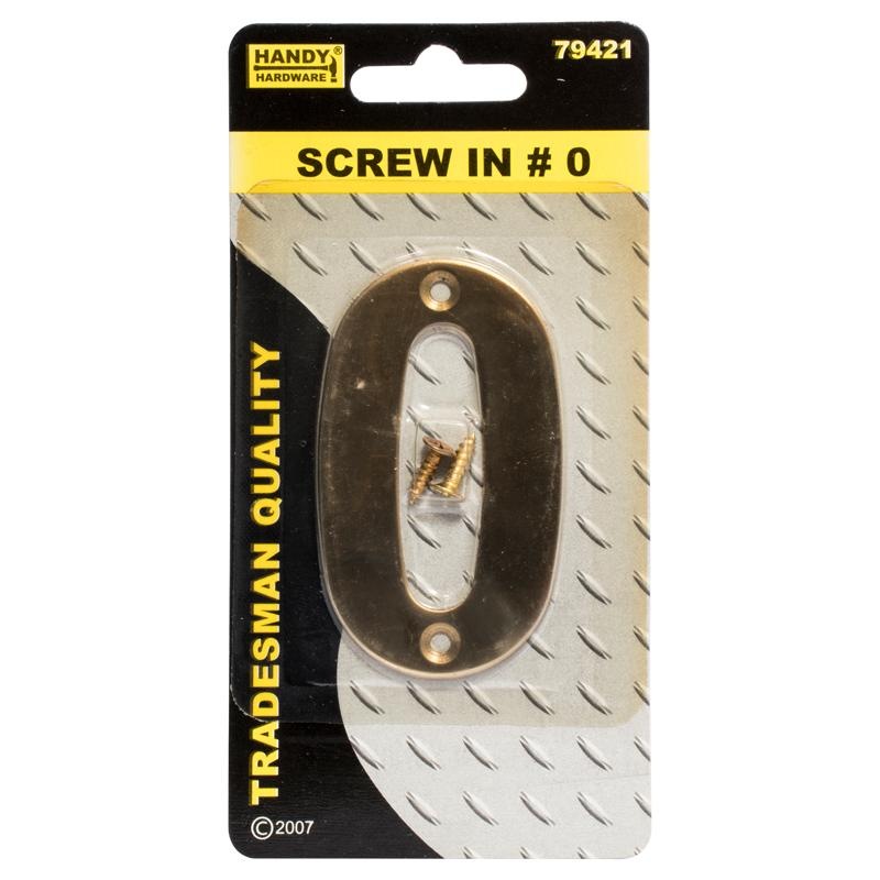 Buy Signage Brass Screw on Number Includes 2 Screws- #0 - MyDeal