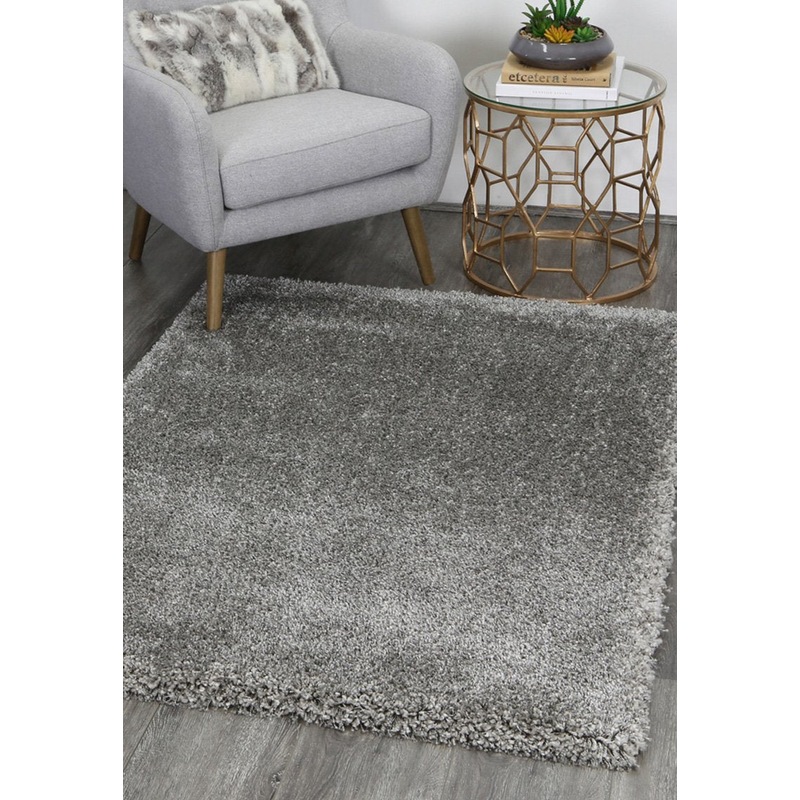 Buy Arctic Plush Dark Grey Shaggy Rug - MyDeal