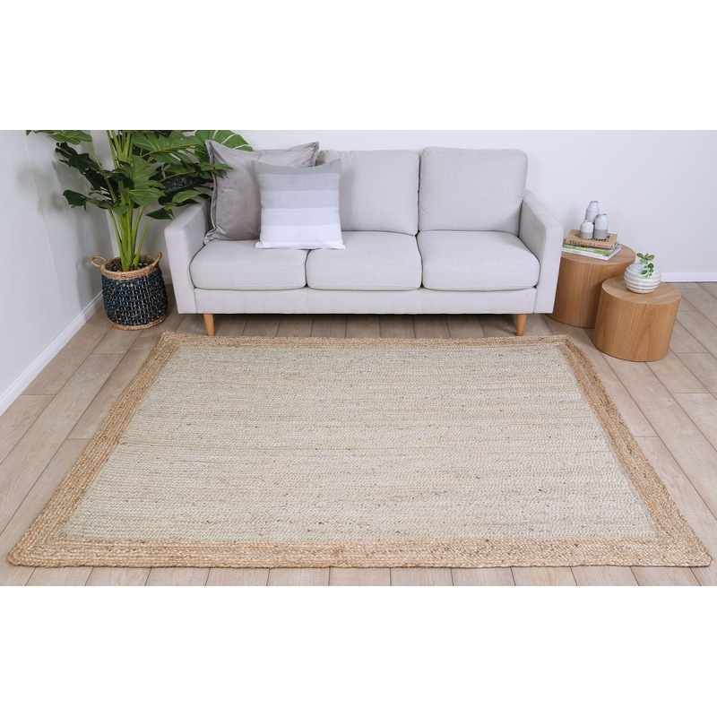 Buy Hampton Light Pink Boarder Jute Rug - MyDeal