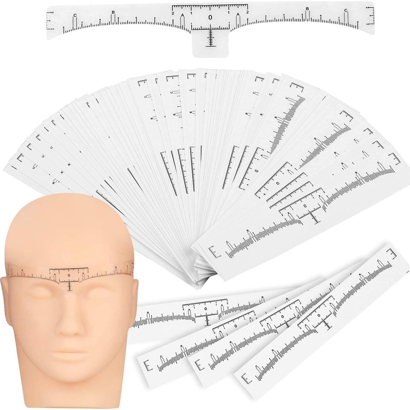 Buy 100Pcs Eyebrow Ruler Sticker Adhesive Microblading Ruler Makeup ...