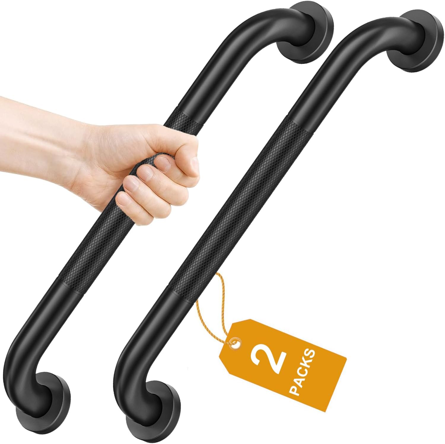 Buy 2 Pack 16 Inch Stainless Steel Shower Grab Bar with Anti-Slip Grip ...