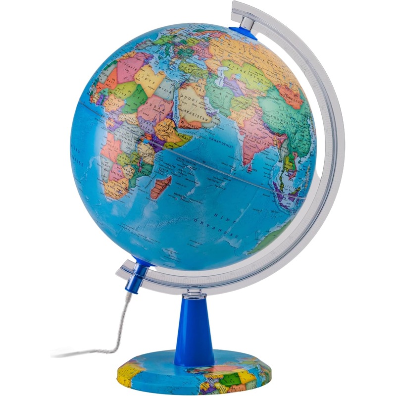Buy 20cm Illuminated Globe - English Map - Modern World Globe - MyDeal