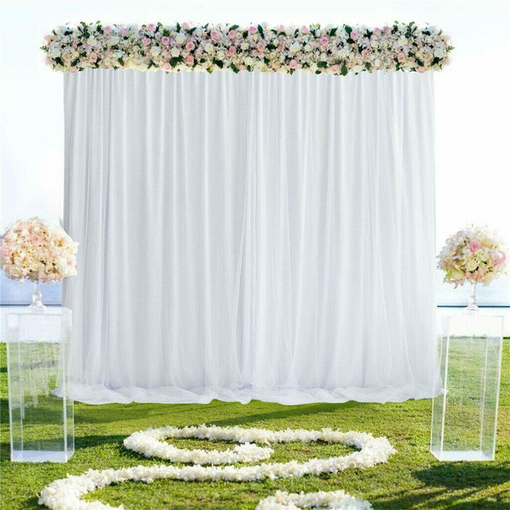 Buy 3m 6m White Stage Background Drape Soft Curtains for Wedding and ...