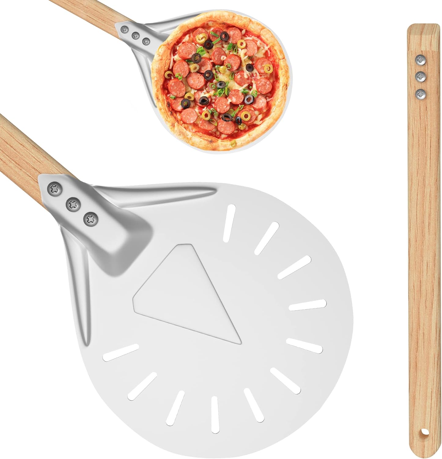 Buy 7 Pizza Turning Peel, Durable Non-Slip Aluminum Paddle for Baking ...