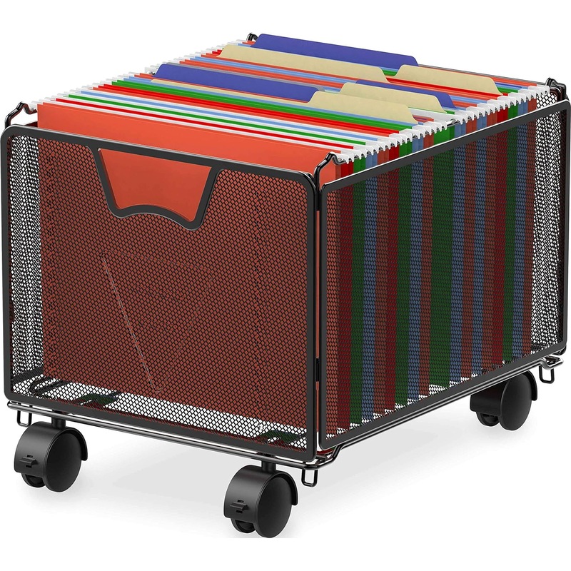Buy Black Mesh Hanging File Box with Wheels - MyDeal