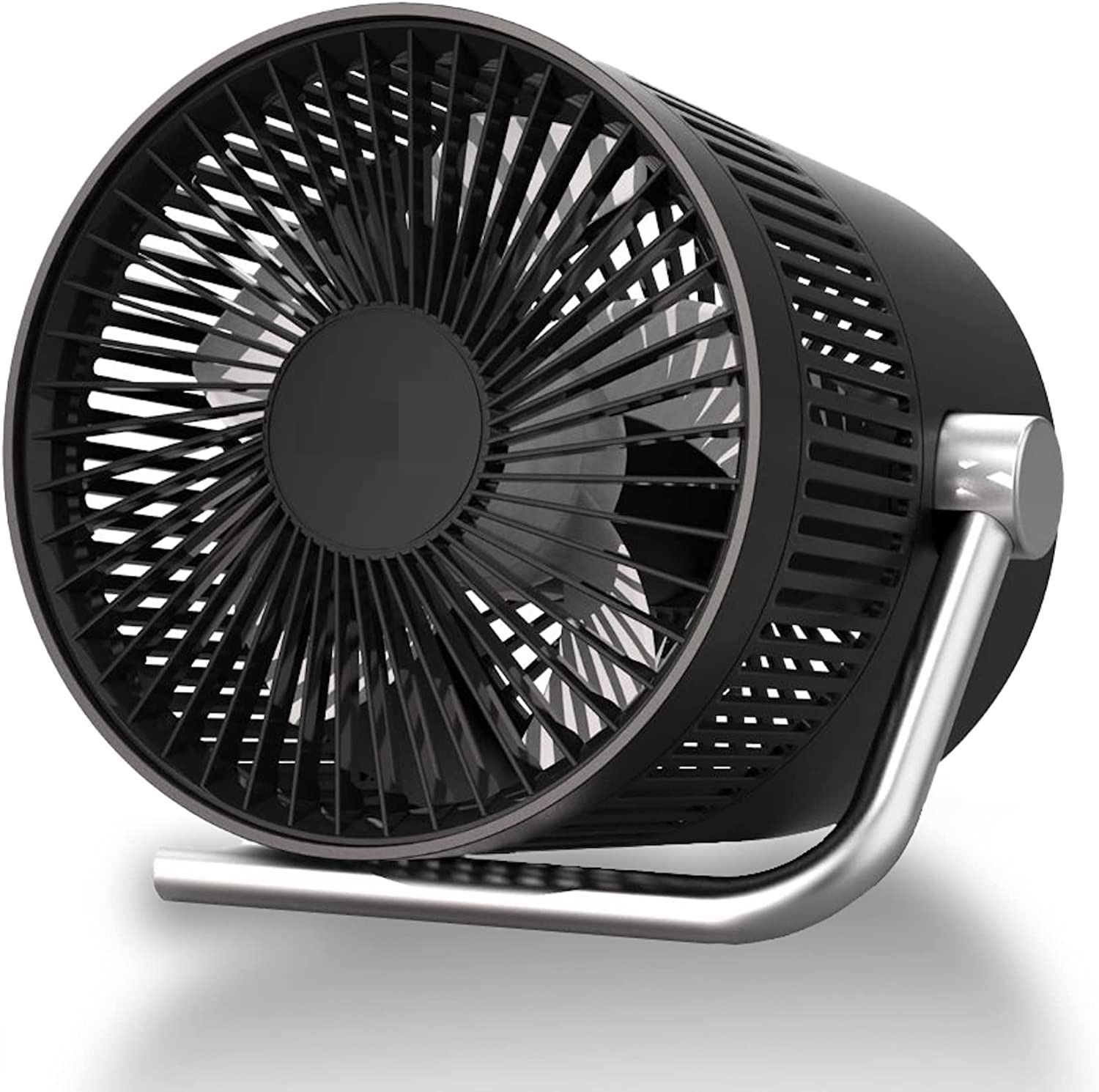 Buy Black Rechargeable Portable Mini Desk Fan, Twin Turbo Blades, Quiet ...