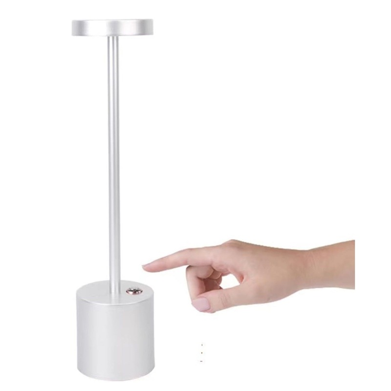 Buy Cordless LED USB Rechargeable Table Lamp (Silver) - MyDeal