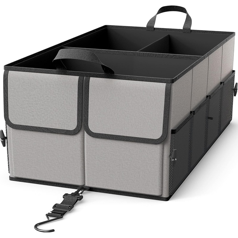 Buy Grey Trunk Organizer - 3 Compartments for Cargo Storage - MyDeal