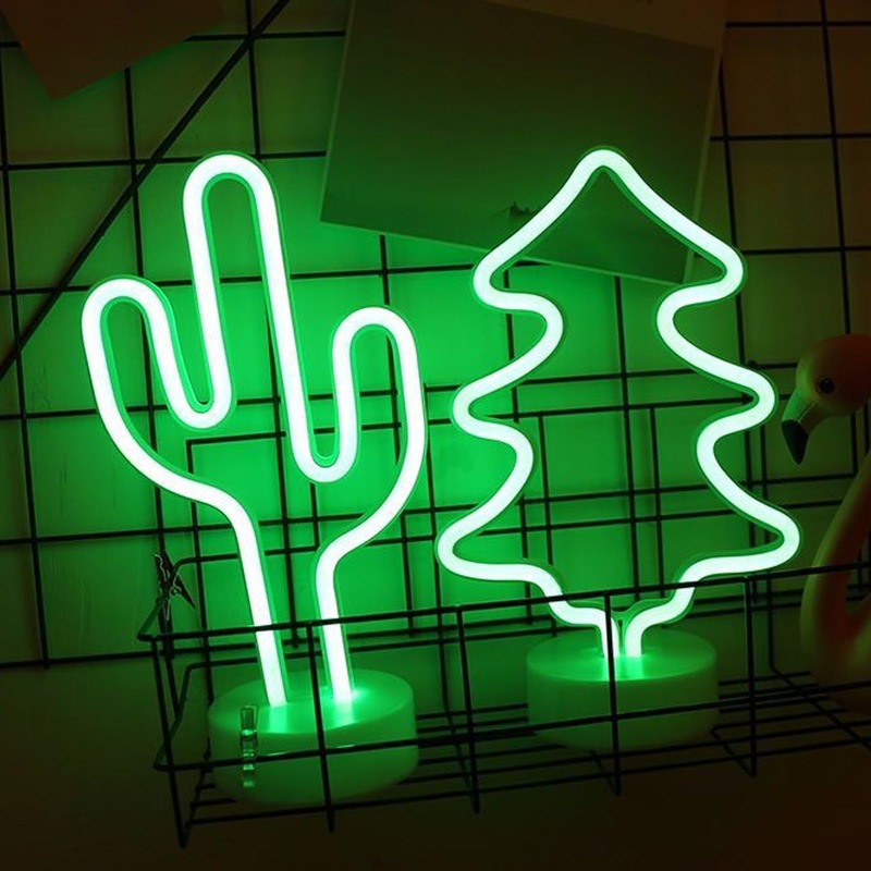 Buy LED Pine Tree Neon Light Sign Room Decor Battery Operated Light Up ...