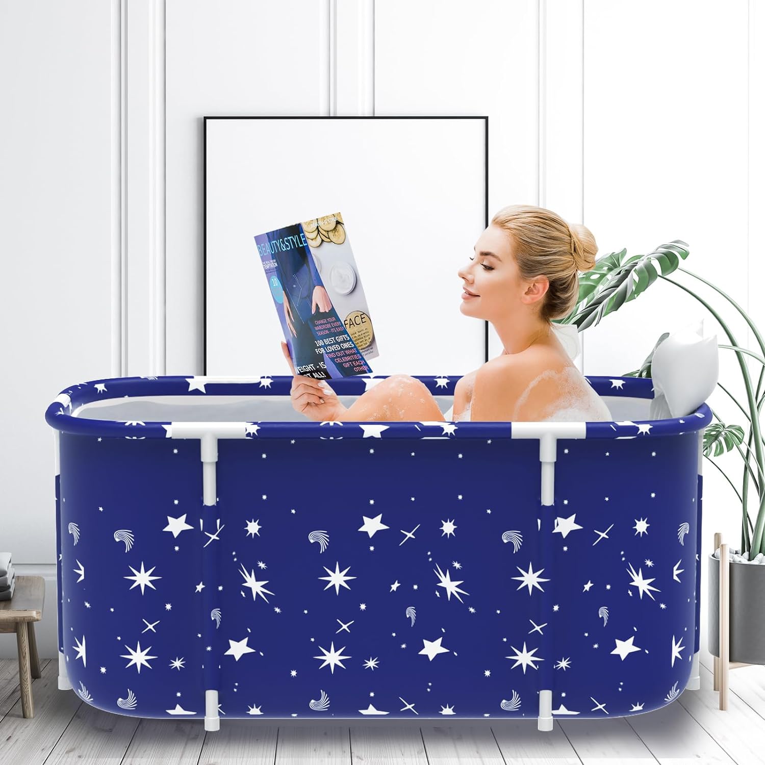 Buy Portable Foldable Soaking Bathtub SPA Tub Blue - MyDeal Australia