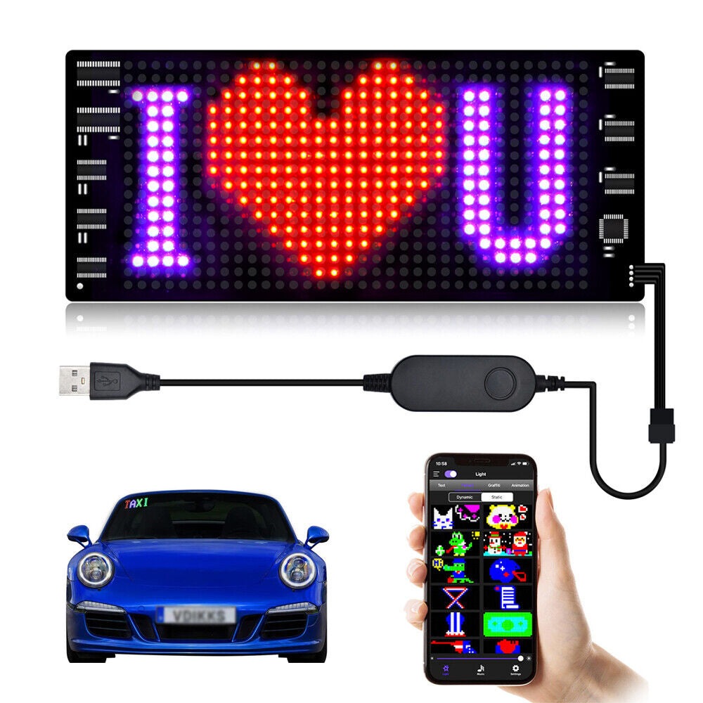 Buy Car RGB LED Sign Scrolling Message Display Board Screen ...