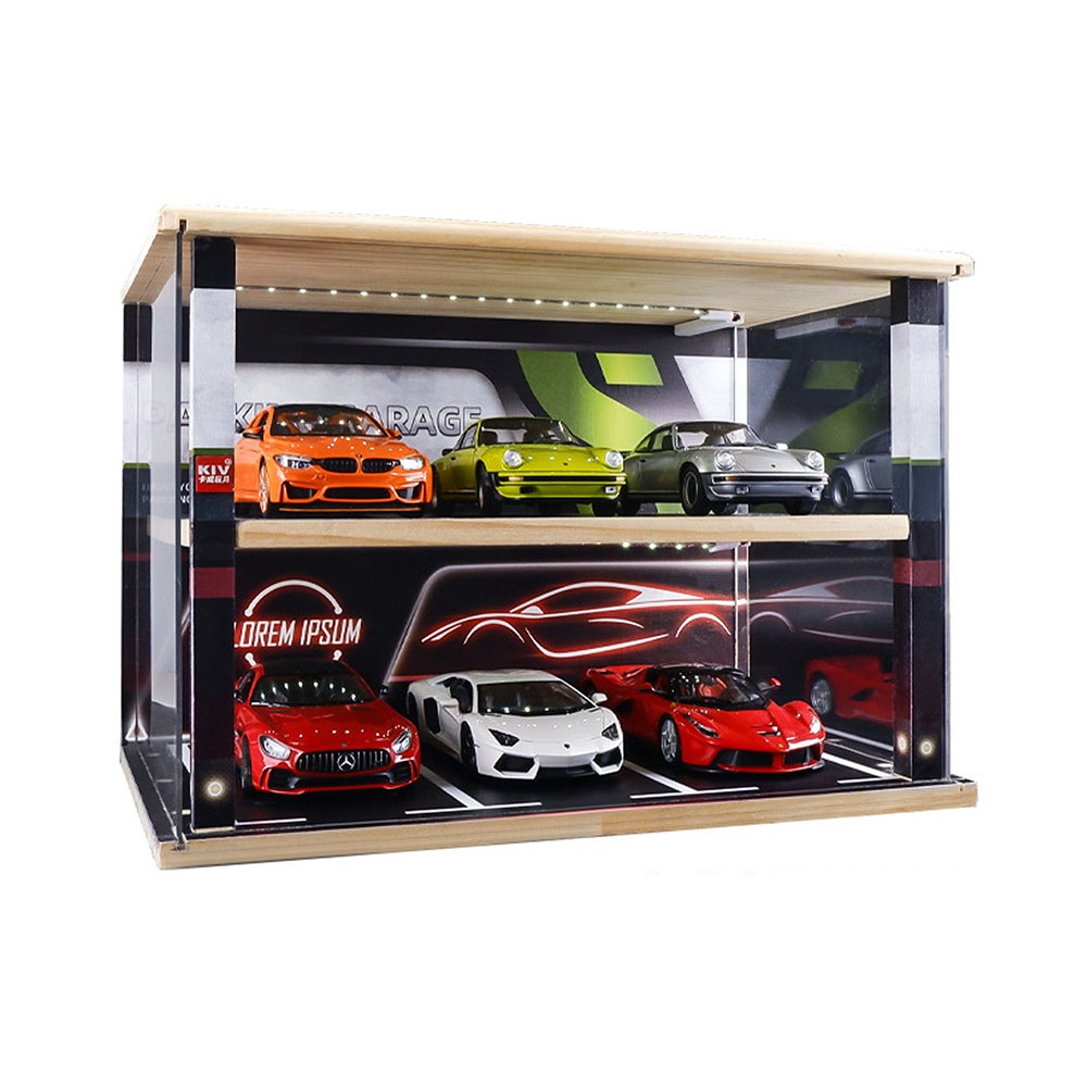 Buy 2 Layers Car Garage Model Building Parking Lot With Light For 1:24 ...