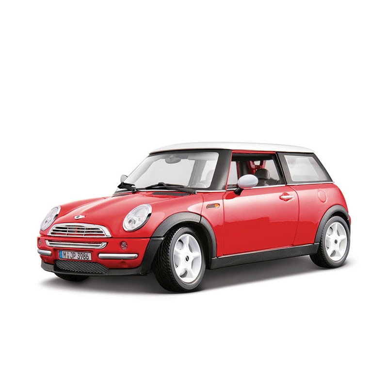 Buy Bburago Licensed 1:18 Scale Mini Cooper Diecast Model Car Red White ...