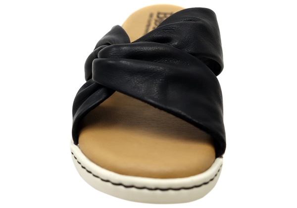 Buy Born Mya Womens Cushioned Comfort Footbed Leather Slides Sandals ...