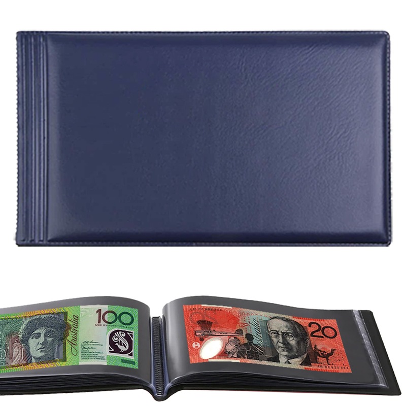 Buy Blue Bank Note 40 Pages Album Collection Storage Currency Holder ...