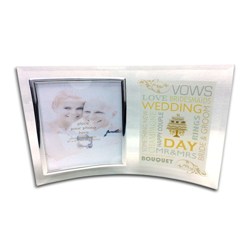 Buy Word Art Curved Glass Photo Frame - Wedding Day - MyDeal
