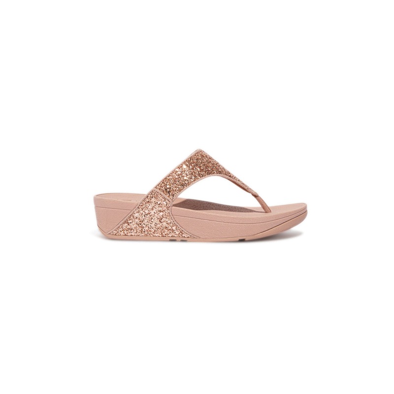 Buy FitFlop Lulu Glitter Rose Gold Toe-Thongs - MyDeal