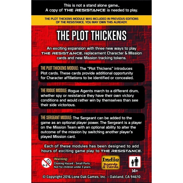 Buy Indie Boards & Cards The Resistance The Plot Thickens Card Game - MyDeal Australia
