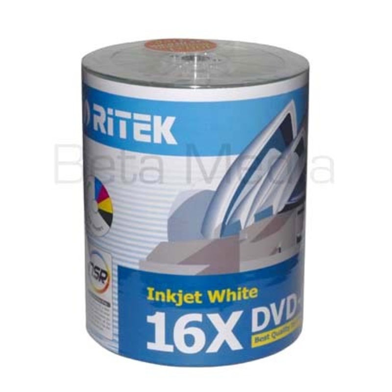 Buy 200 x Ritek Blank DVD-R media 16X 4.7GB Full Hub Printable DVD -R Discs - MyDeal
