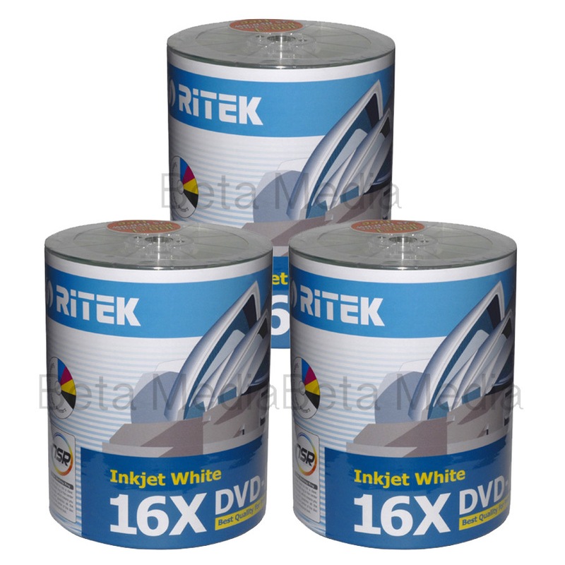 Buy 300 x Ritek Blank DVD-R media 16X 4.7GB Full Hub Printable DVD -R ...