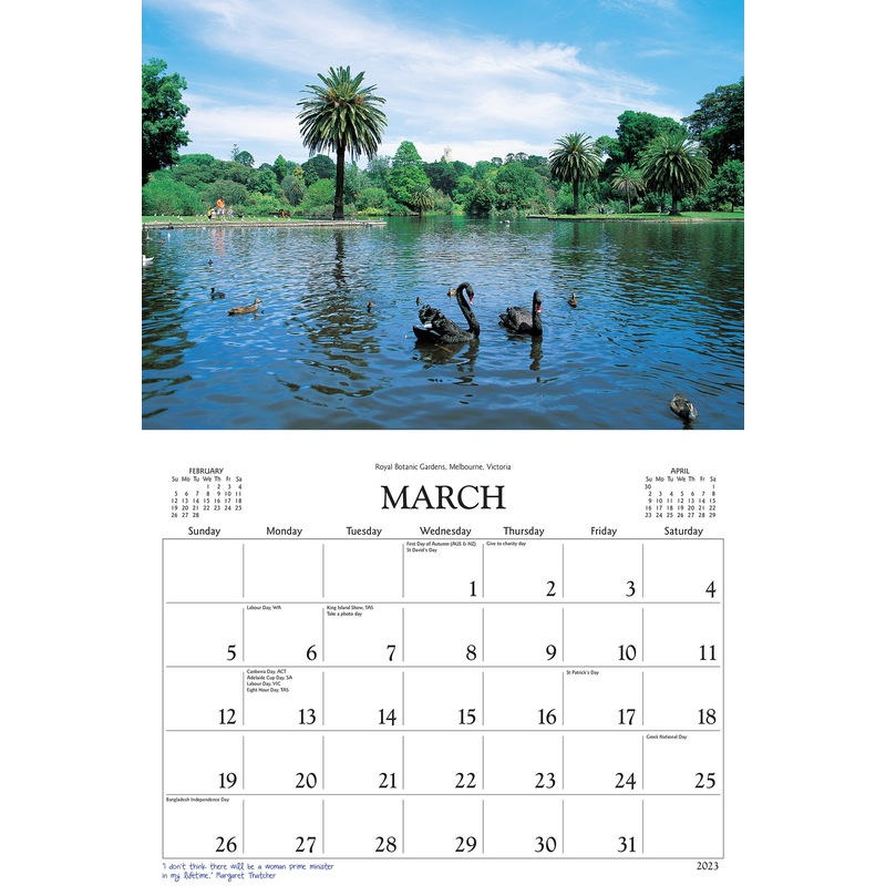 Buy 2023 Calendar Australian Gardens Wall by David Messent Photography ...