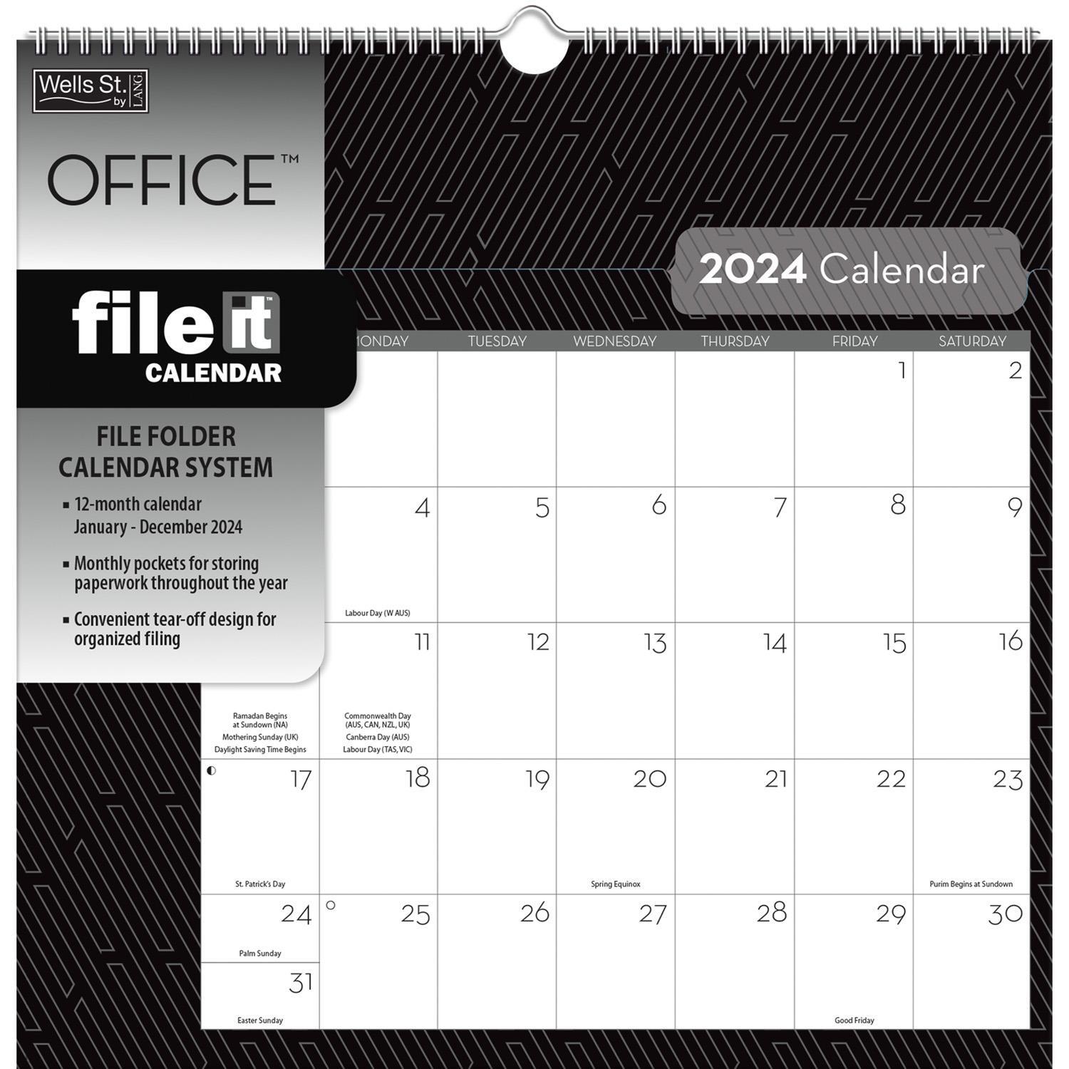 Buy 2024 Calendar Office File-It Square Wall, Wells St. by Lang L30140 ...