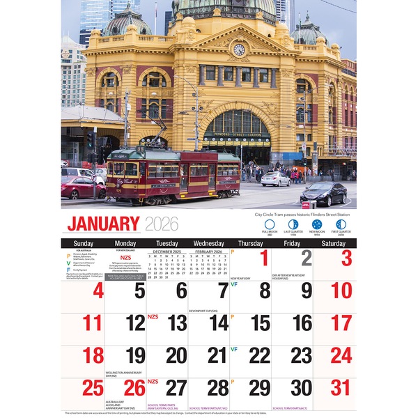Buy 2026 Calendar Big Print Melbourne Horizontal Wall, Bartel BP634 ...