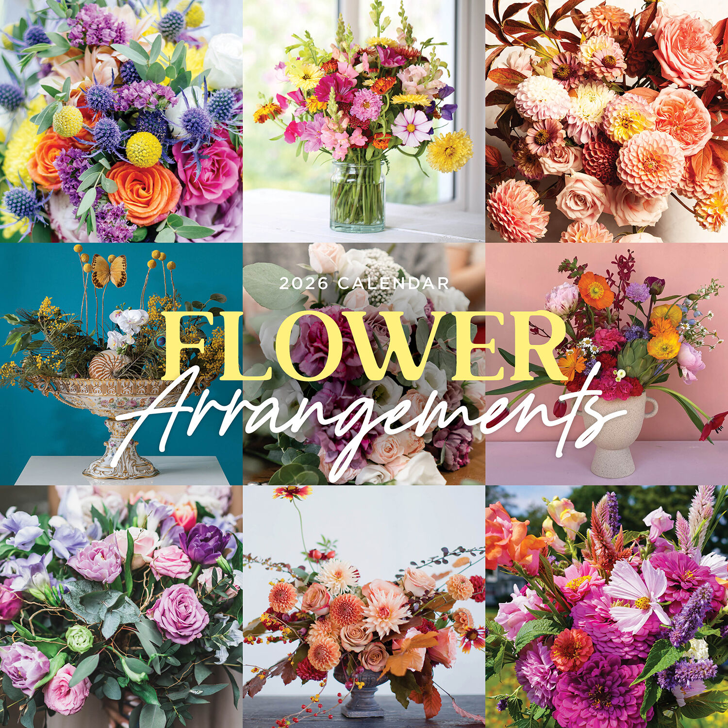 Buy 2026 Calendar Flower Arrangements Square Wall Paper Pocket CPB28 ...