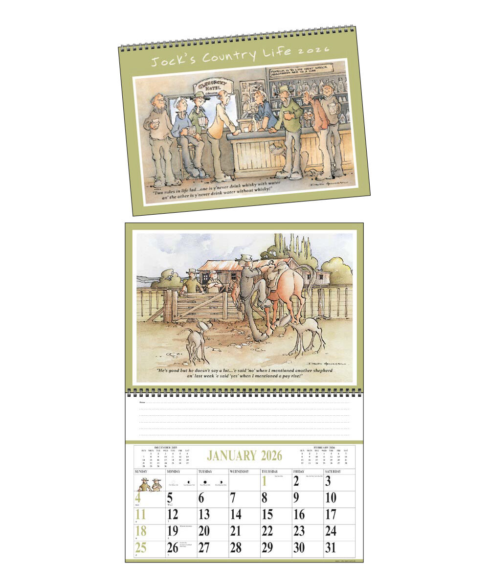 Buy 2026 Calendar Jock's Country Life 337x240mm Wiro Wall, easy2C 4242 ...