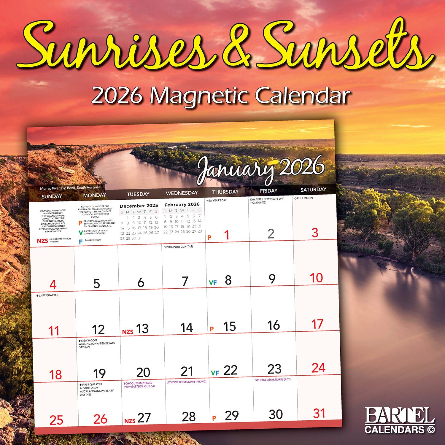 Buy 2026 Calendar Sunrises & Sunsets Magnetic Wall, Bartel MC603 ...