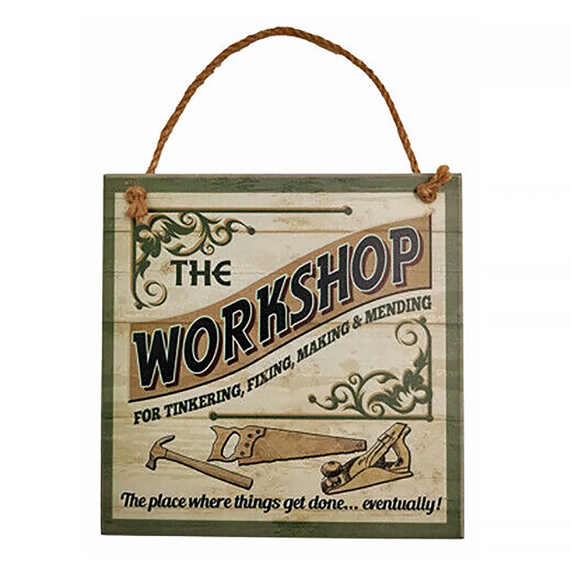 Buy At Home Vintage Sign - The Workshop, TSK Giftware AHS020 - MyDeal