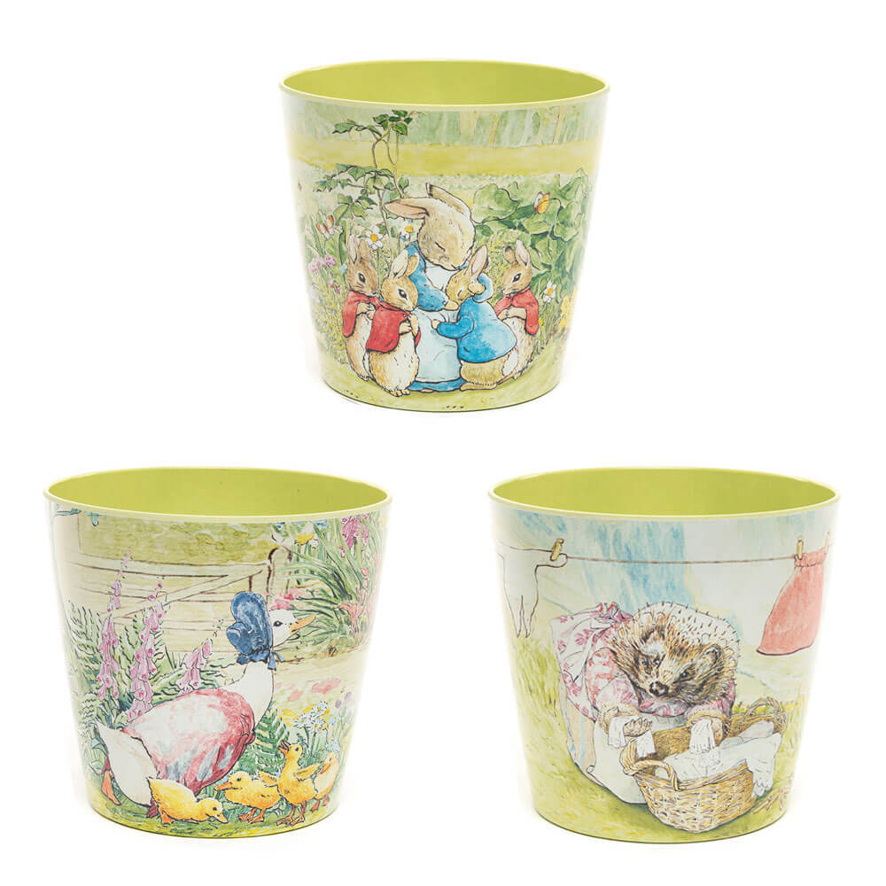 Buy Beatrix Potter Planter Peter Rabbit Bamboo Eco Pot Set of 3, Jas ...