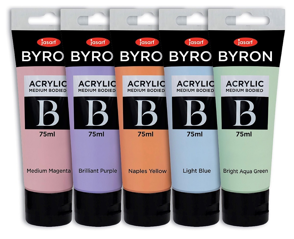 Buy Jasart Byron Set of 5 Acrylic Paint Tubes - Pastel Colours 75ml ...