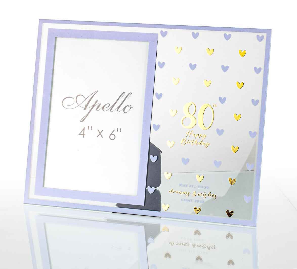 Buy Landmark Sweethearts Birthday Photo Frame 4x6 Glass 80th Happy ...