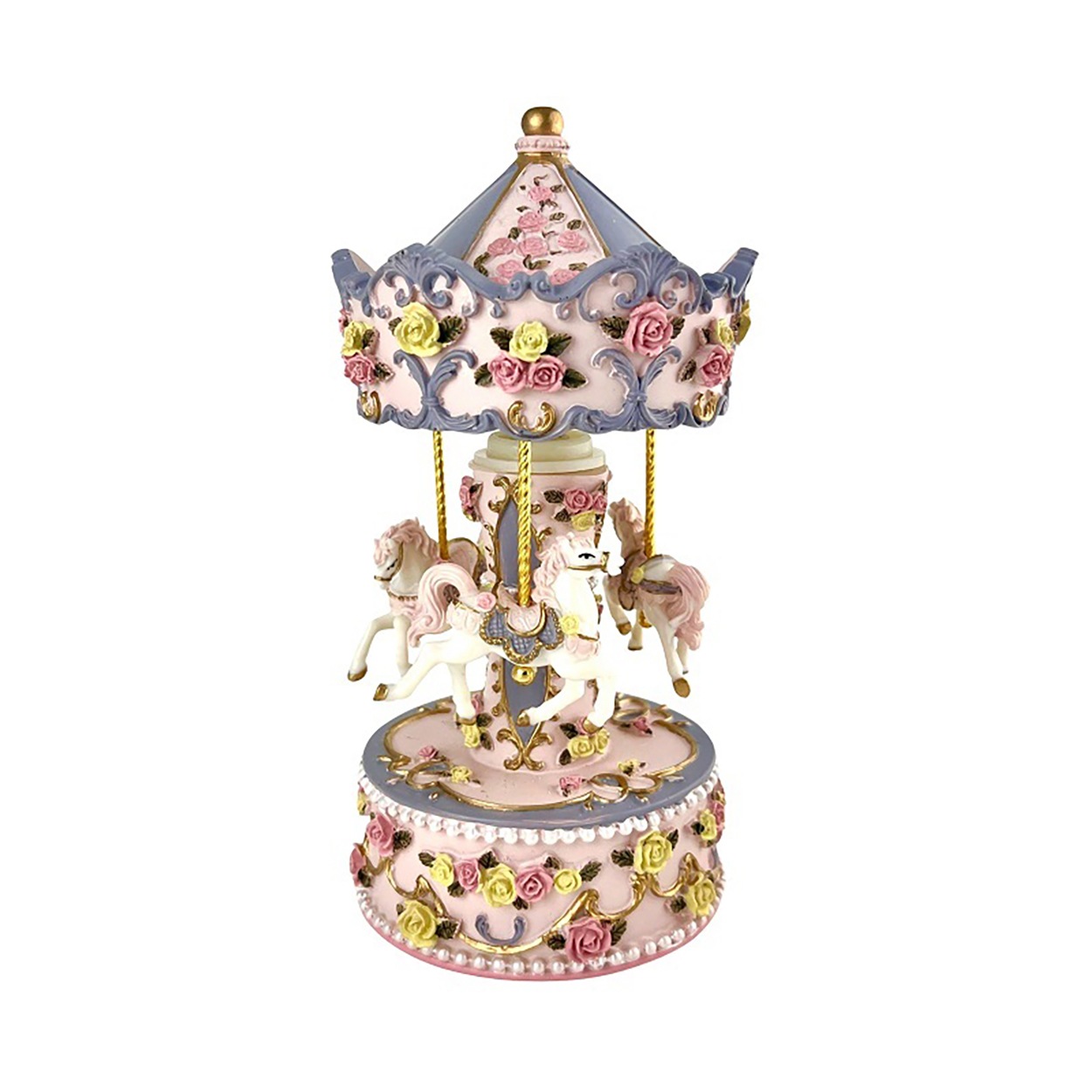 Buy The Russell Collection Music Box 14cm Petite Carousel Pearl ...