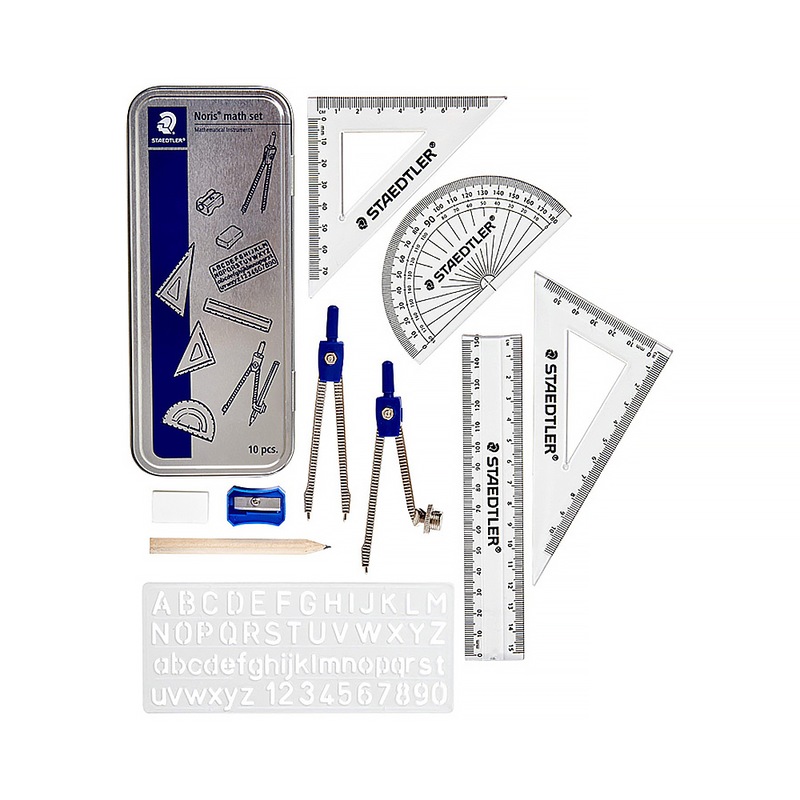 Buy Staedtler Noris Maths Set 557 10-Piece Mathematical Instruments ...