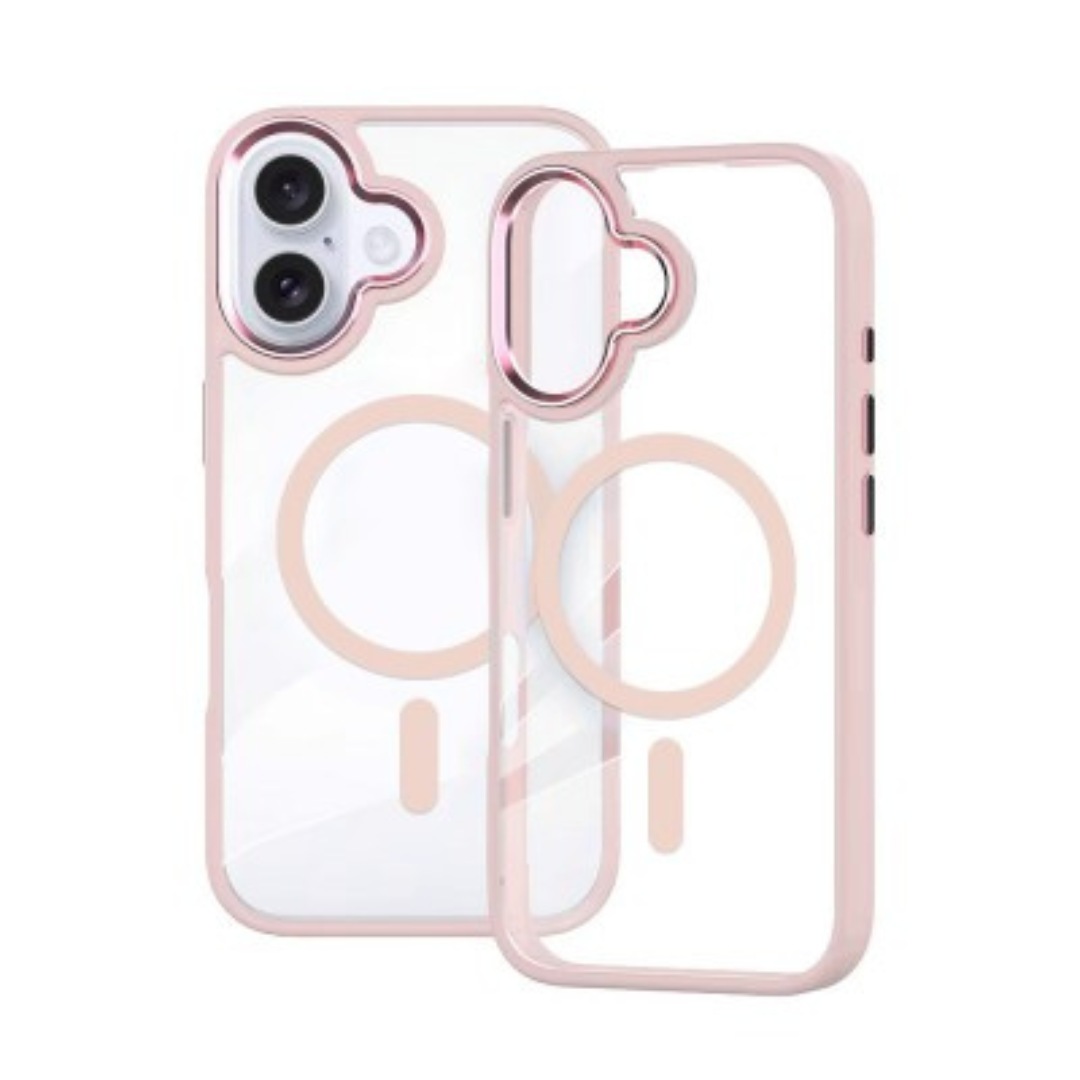 Buy iPhone 16 Clear Hard Case Cover with Metal Camera Lens: Magnetic ...