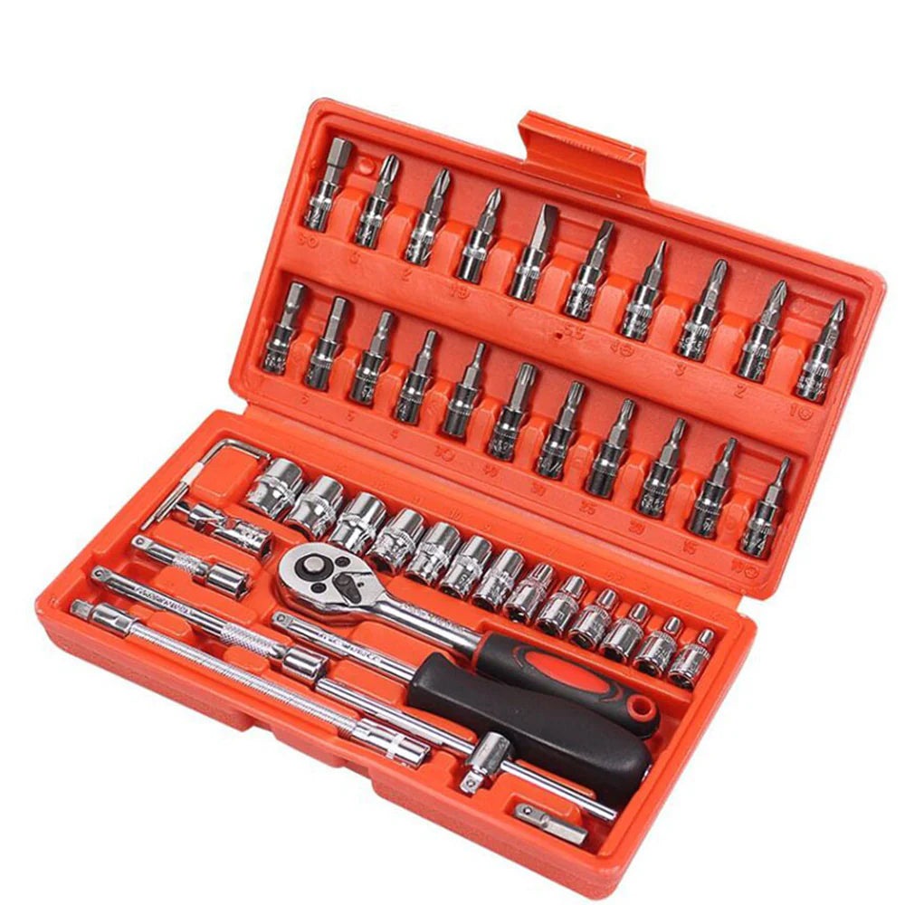 Buy 46pcs 1/4" Combination Drive Socket Set and Socket Wrench Set ...